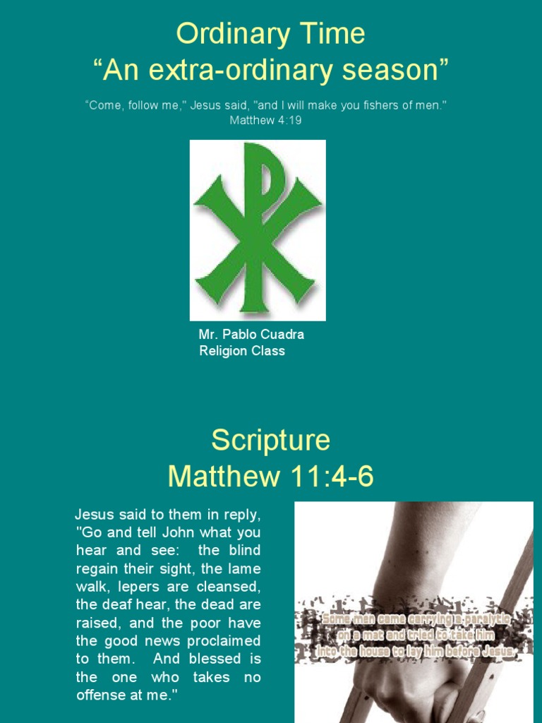 Ordinary Time | Liturgical Year | Christian Behaviour And Experience