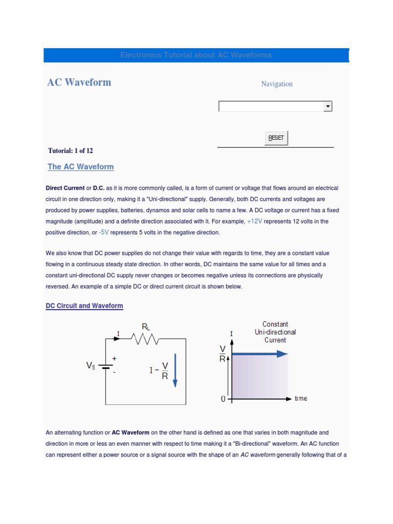AC Waveforms Theory | PDF | Root Mean Square | Phase (Waves)