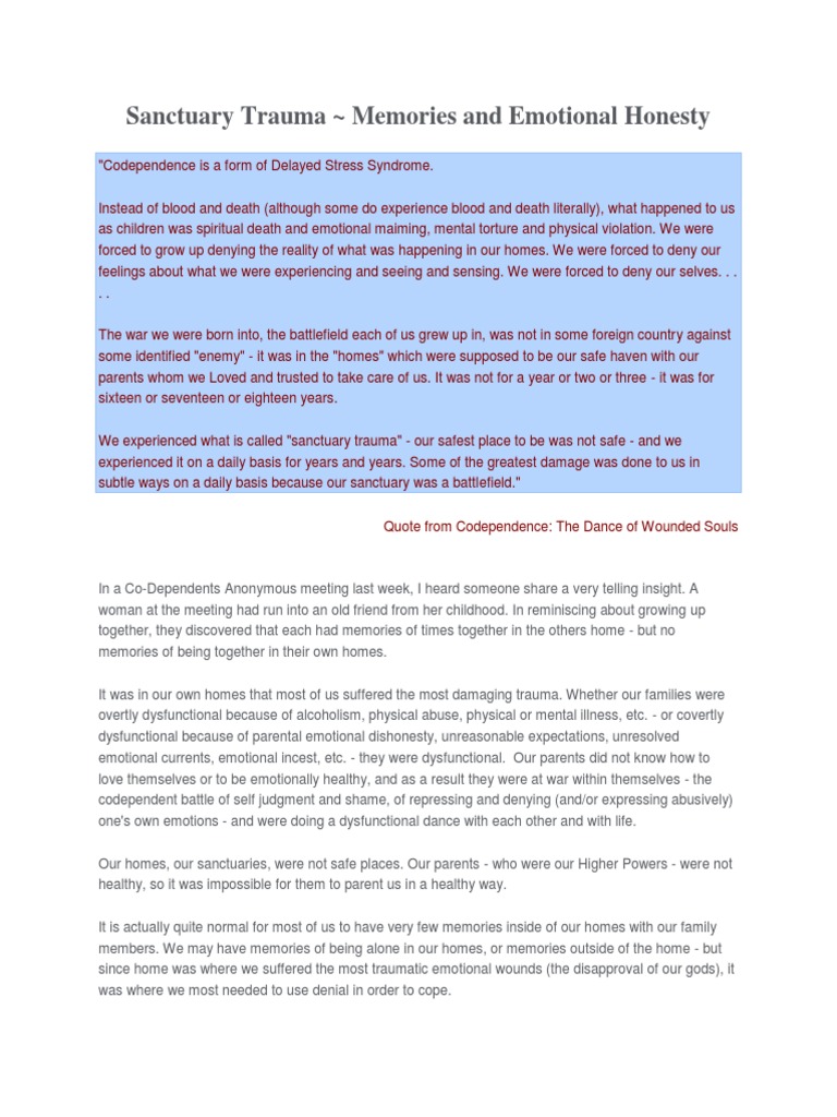 Sanctuary Trauma | PDF | Anger | Adolescence