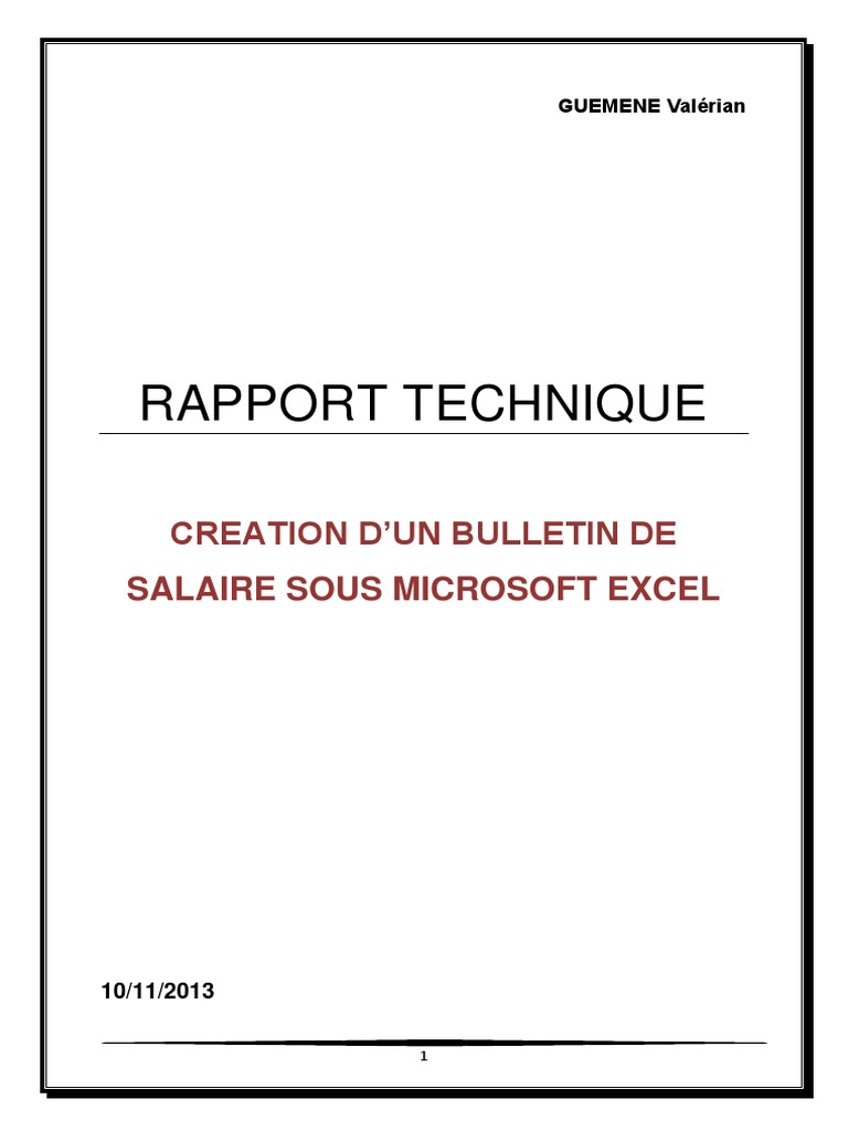 Rapport Technique | PDF | Microsoft Excel | Microsoft Word