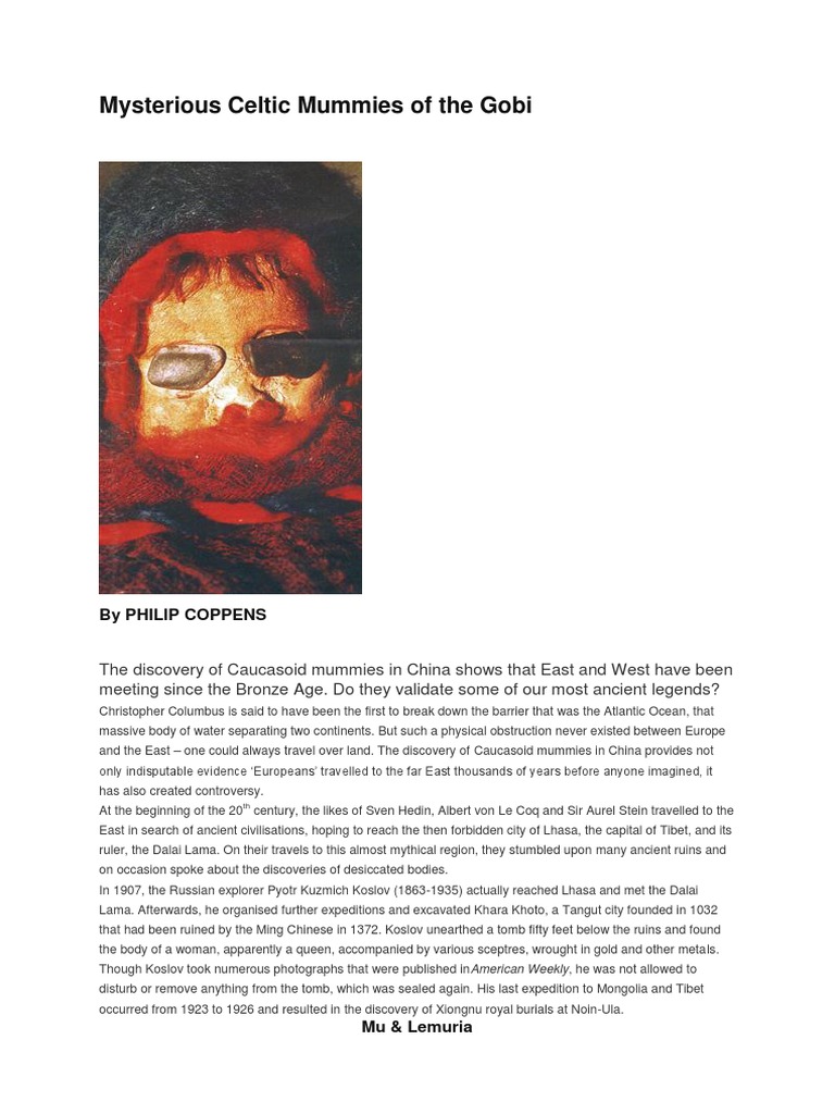 Celtic Mummies Discovered in Gobi | PDF