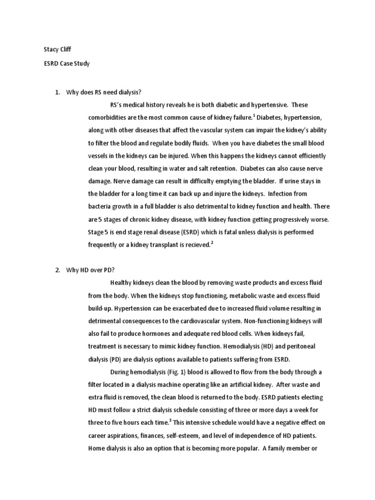 End State Renal Final Case Study MNT | PDF | Dialysis | Chronic Kidney ...
