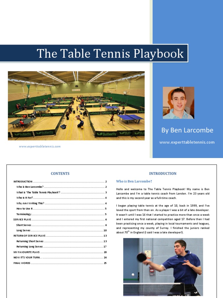 The Table Tennis Playbook - Ben Larcombe (Experttabletennis) | PDF ...