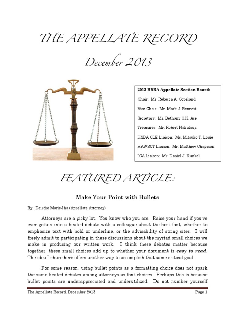The Appellate Record - December 2013 | PDF | United States Courts Of ...