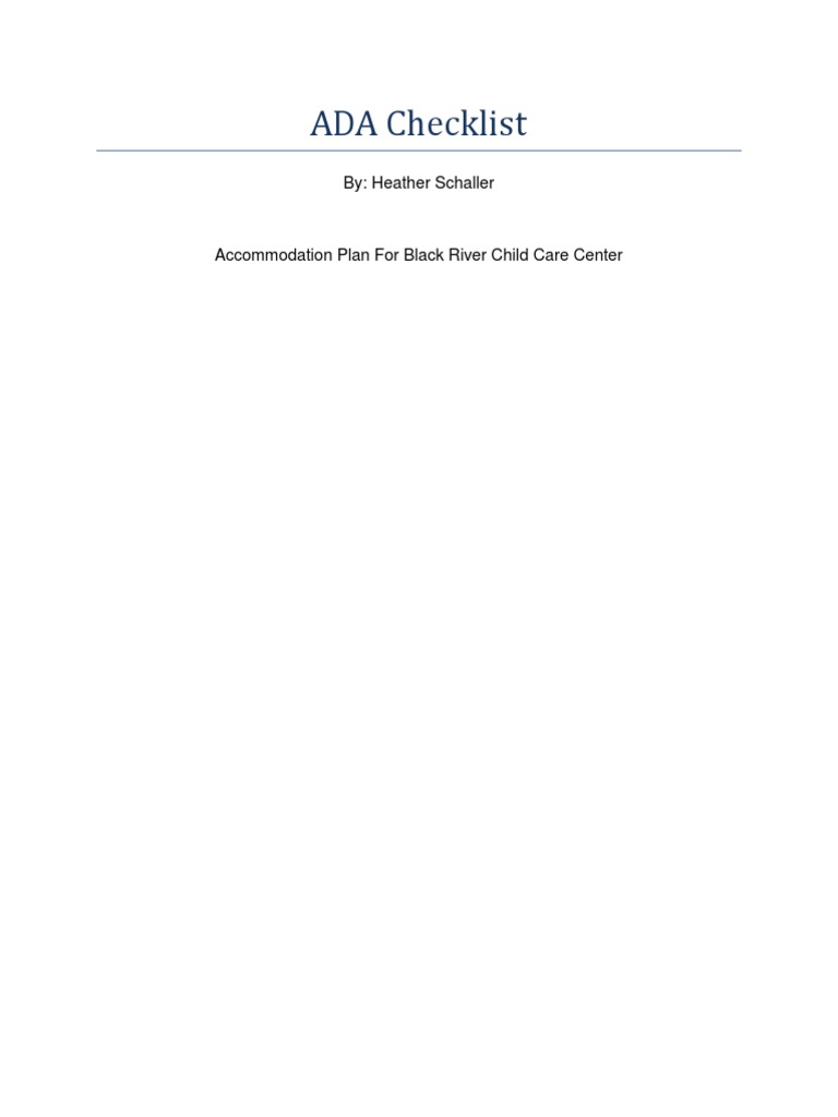 Ada Checklist | PDF | Public Toilet | Accessibility