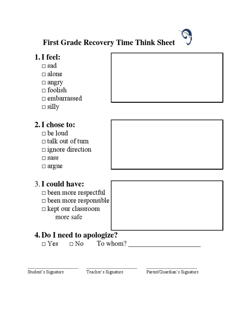 1st Grade Think Sheet | PDF
