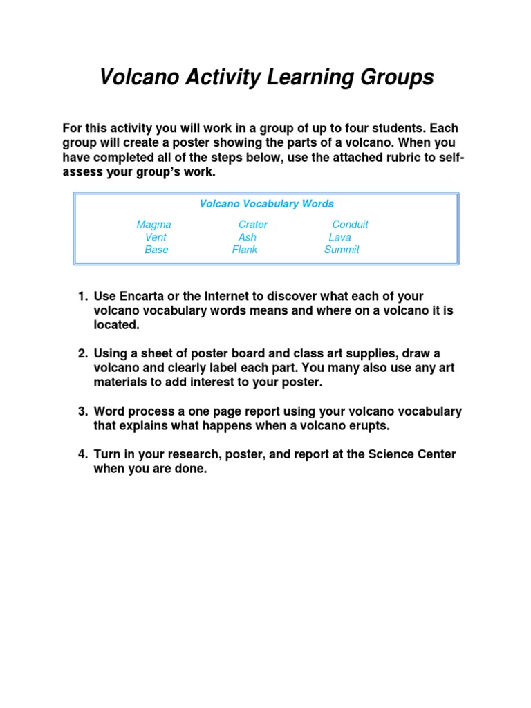 Volcano Poster Group Project | PDF