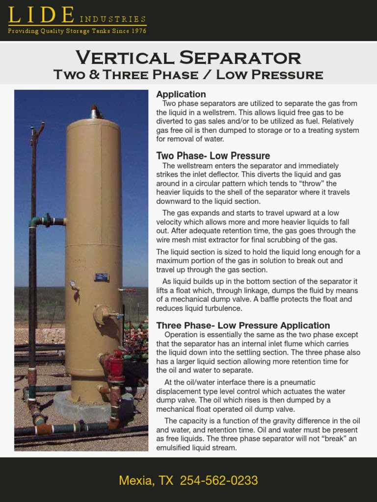 Vertical Separator | PDF | Liquids | Energy Technology