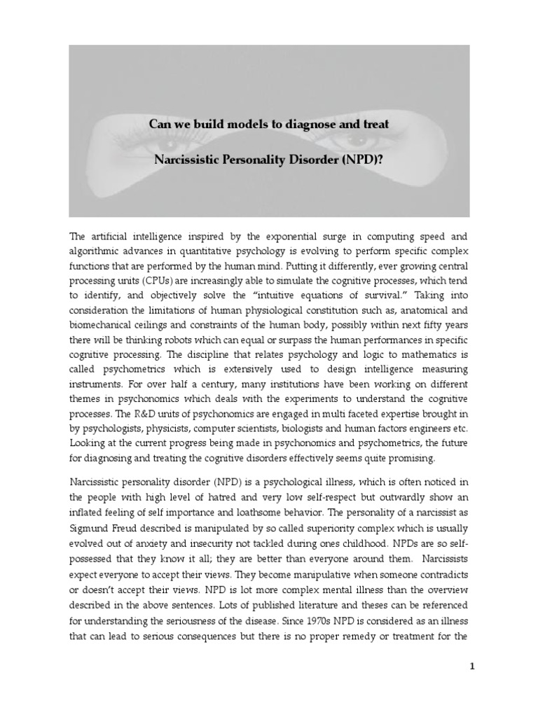 Mathematical Model For Narcissistic Personality Disorder (NPD) | PDF ...