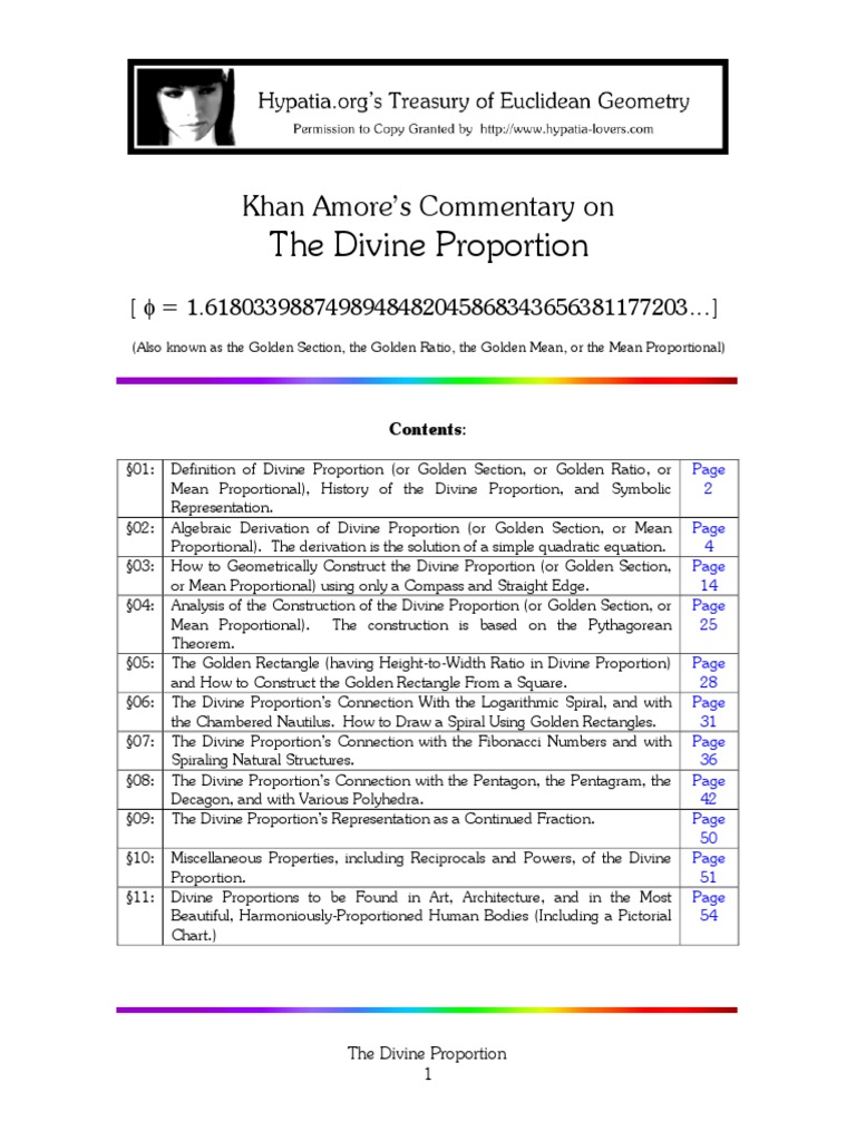 Amore, Khan - The Divine Proportion | Download Free PDF | Fraction ...