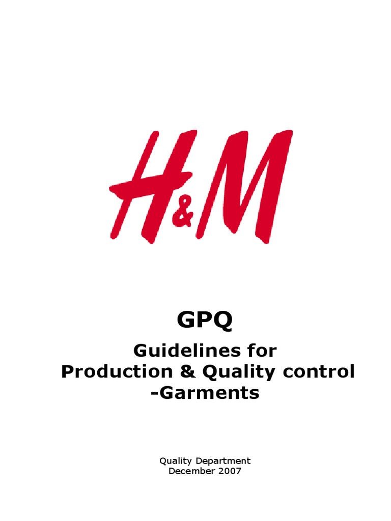 H&M GPQ Guidelines for Quality Control | PDF | Lighting | Textiles