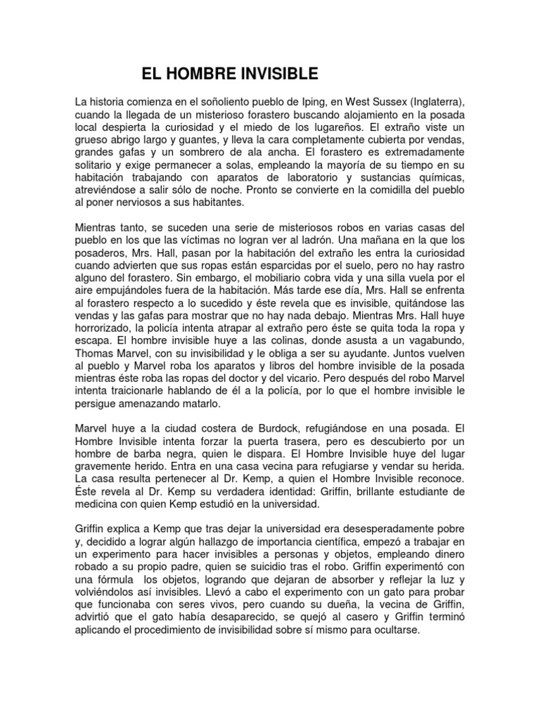 El Hombre Invisible | PDF | El hombre invisible | Ocio