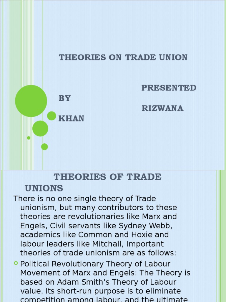 Theories of Trade Unionism Explained | PDF | Trade Union | Karl Marx