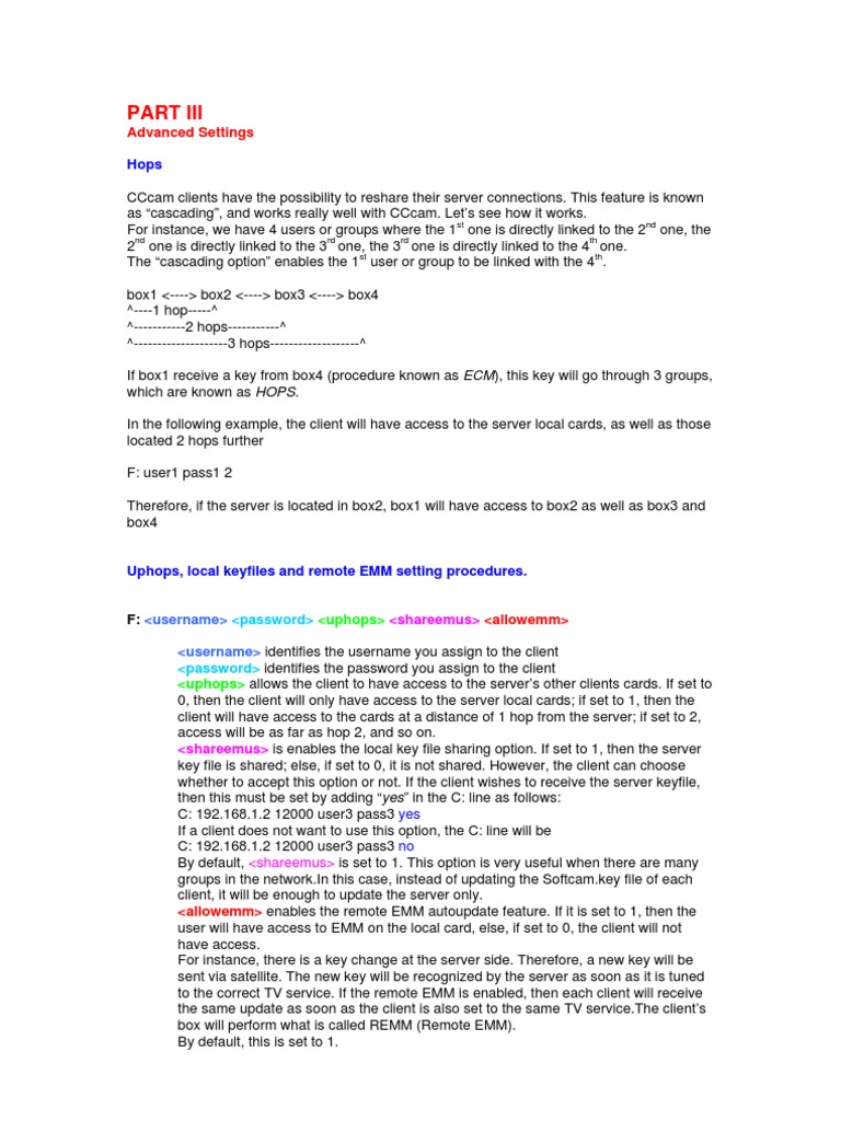 CCcam English Tutorial - Part 3 | PDF | Client (Computing) | Server ...