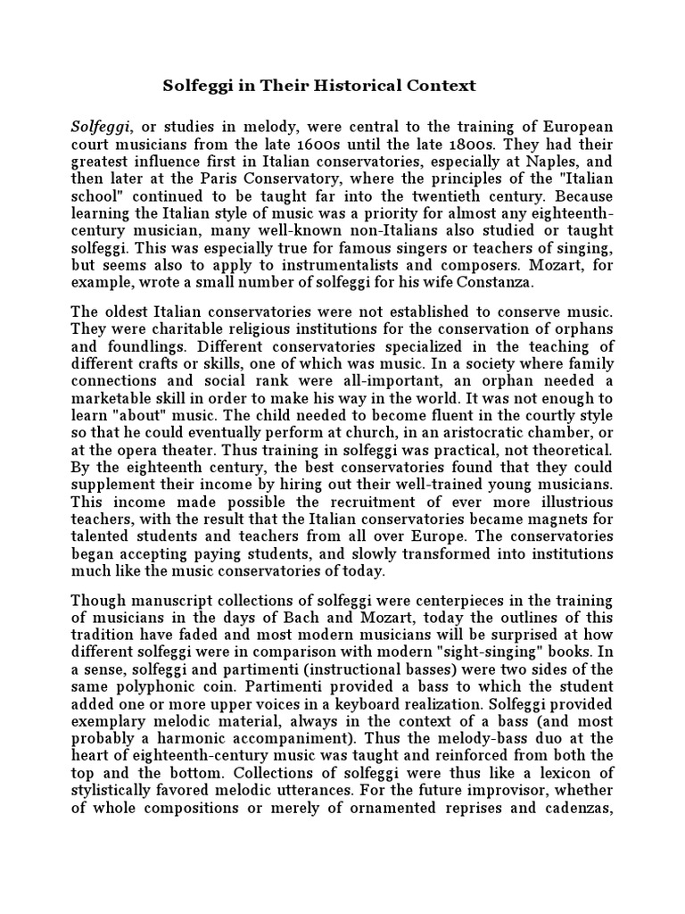 Solfeggi in Their Historical Context | PDF | Singing | Entertainment