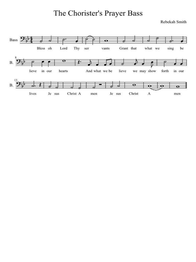 The Chorister's Prayer Bass - MSCZ | PDF