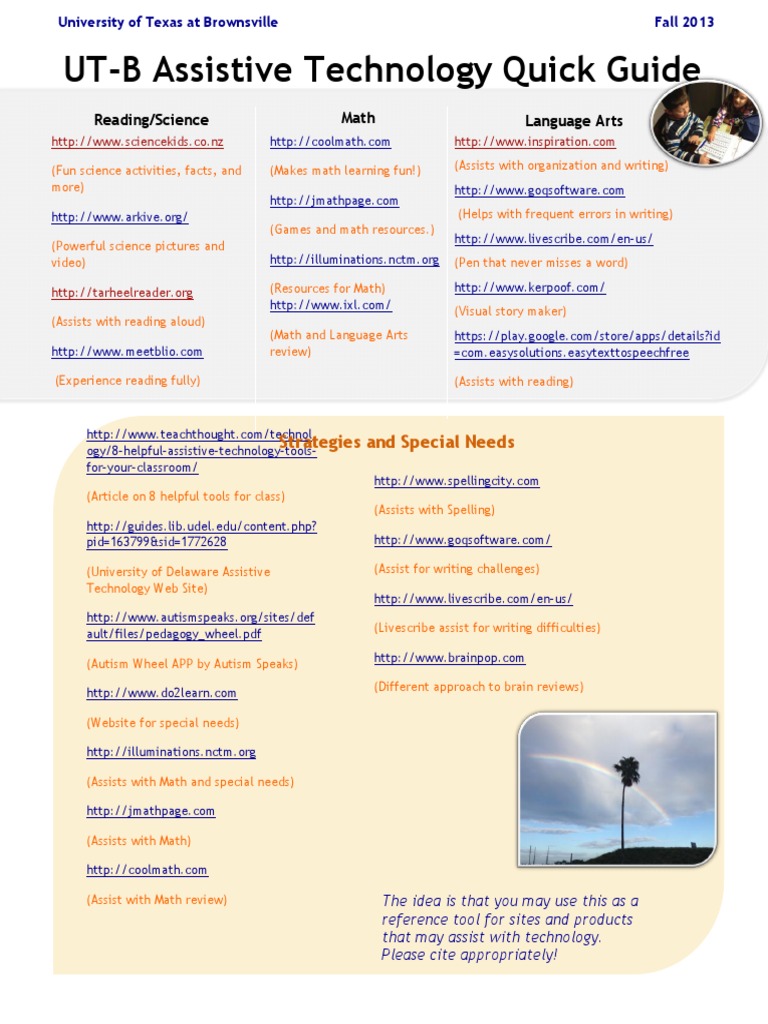 Assistive Technology Resources Guide | PDF