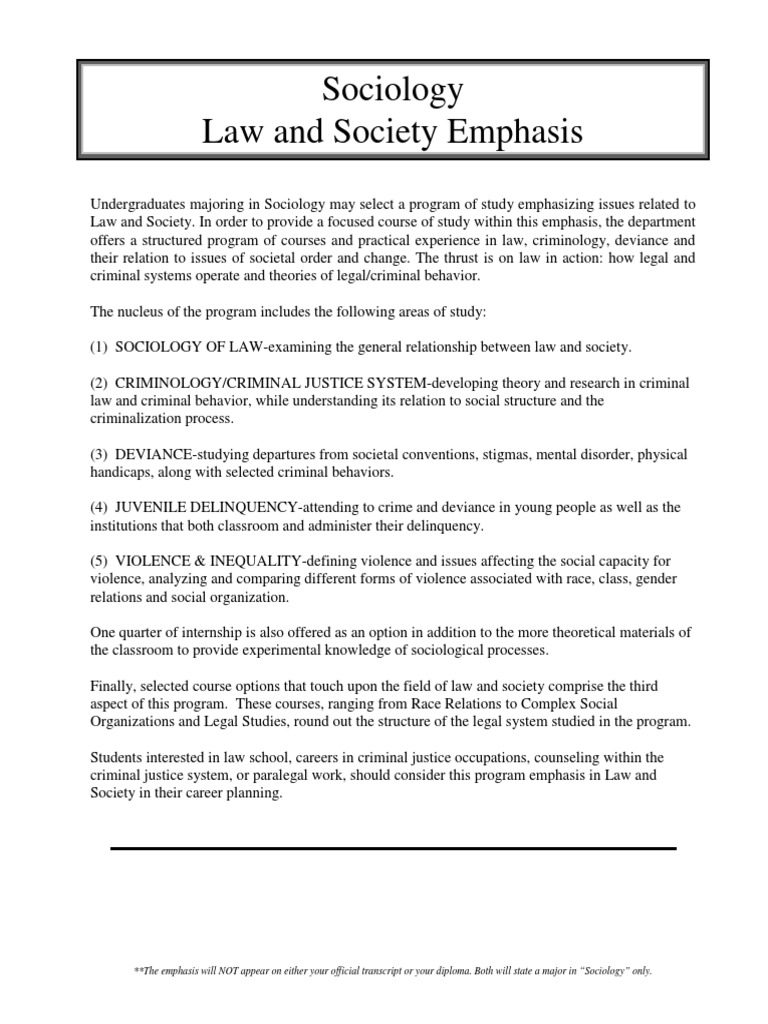 Law Society Handout-F12 | PDF | Sociology | Criminology