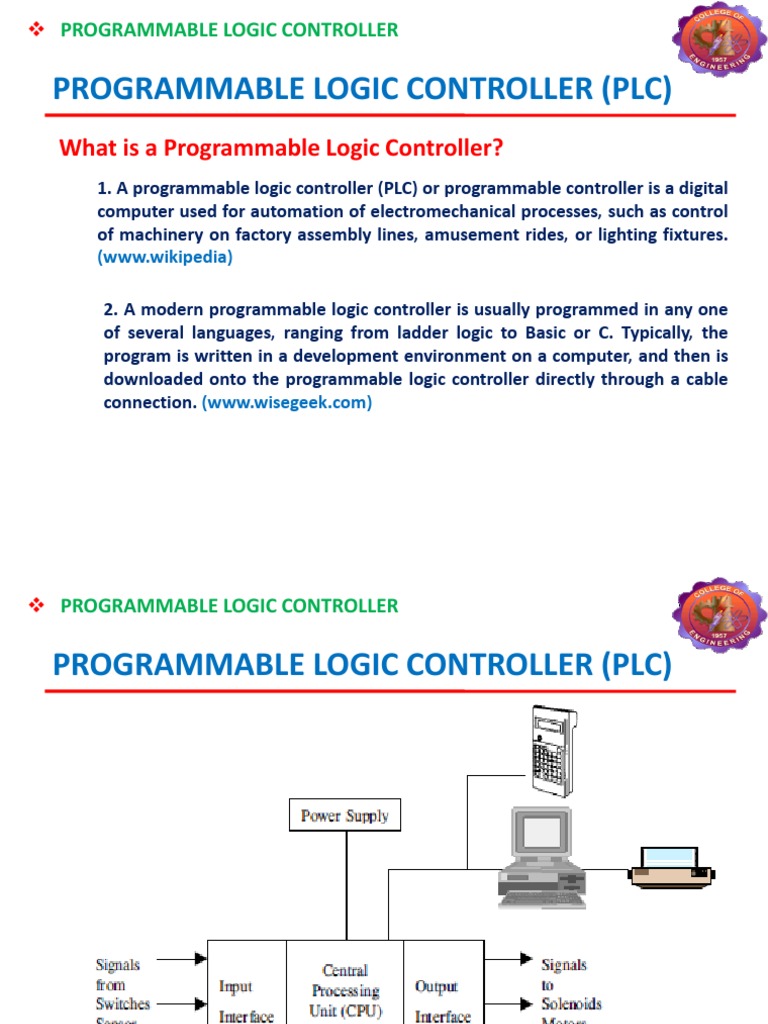 Plc+Lecture | Download Free PDF | Programmable Logic Controller | Computer Program