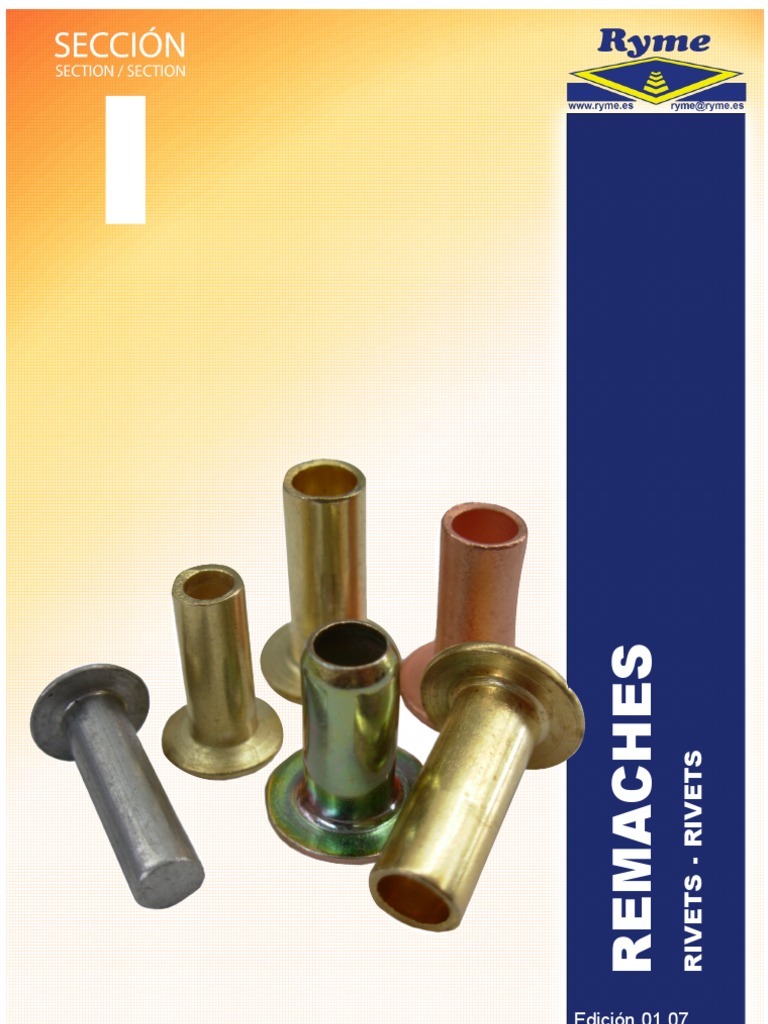 Remaches | Descargar gratis PDF | Remache | Ingeniería mecánica