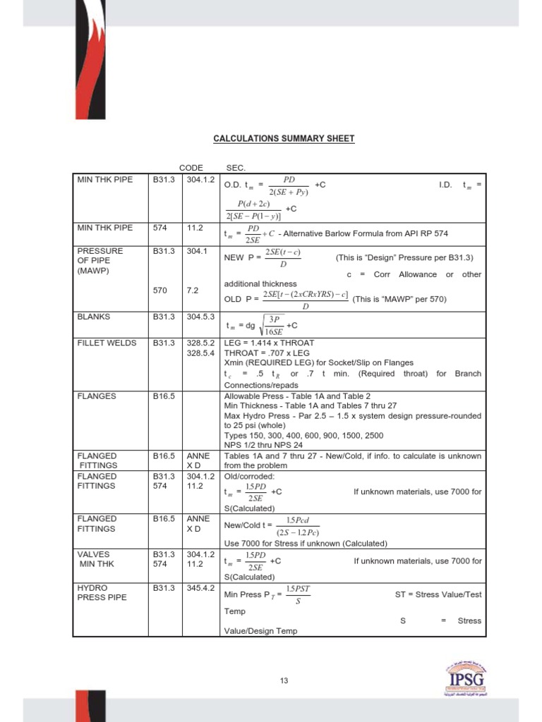 API 570 Exam Calculations | PDF