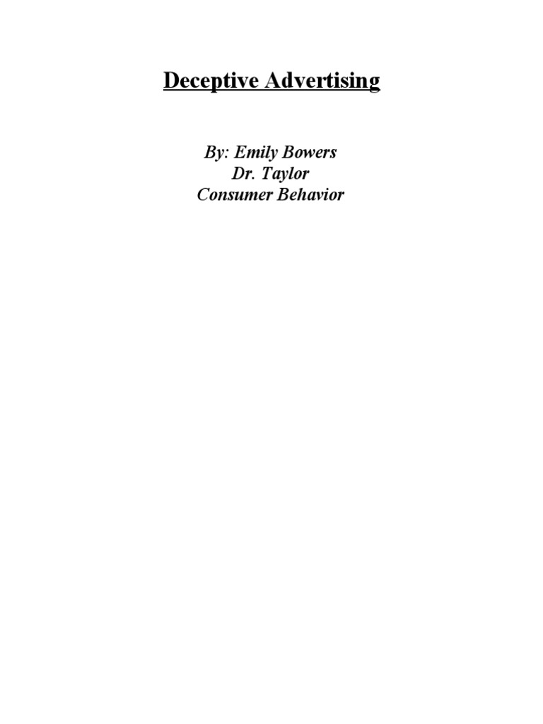 Consumer Paper Sample | PDF | False Advertising | Brand Management