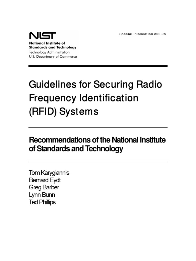 Guidance For Securing Radio Frequency Identification Systems | PDF ...