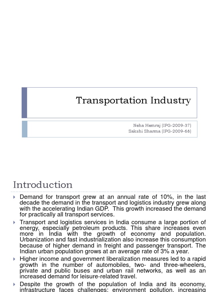 Transportation Industry | PDF | Transport | Rail Transport