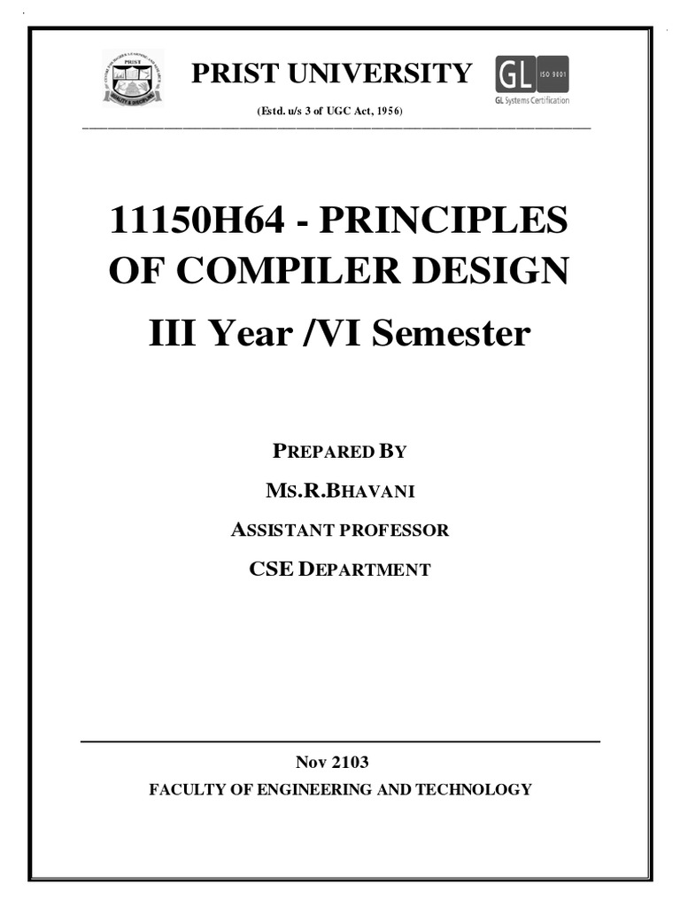 Principles of Compiler Design | PDF | Parsing | Compiler