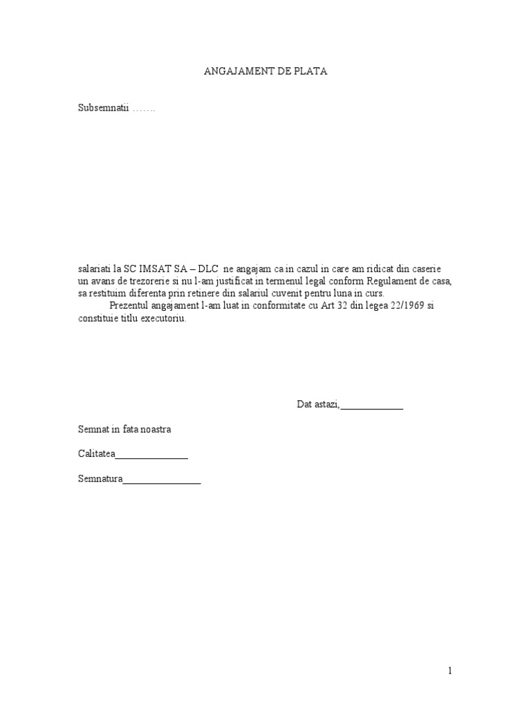 Compromiso de Devolución de Avance Salarial | PDF | Finanzas y dinero ...