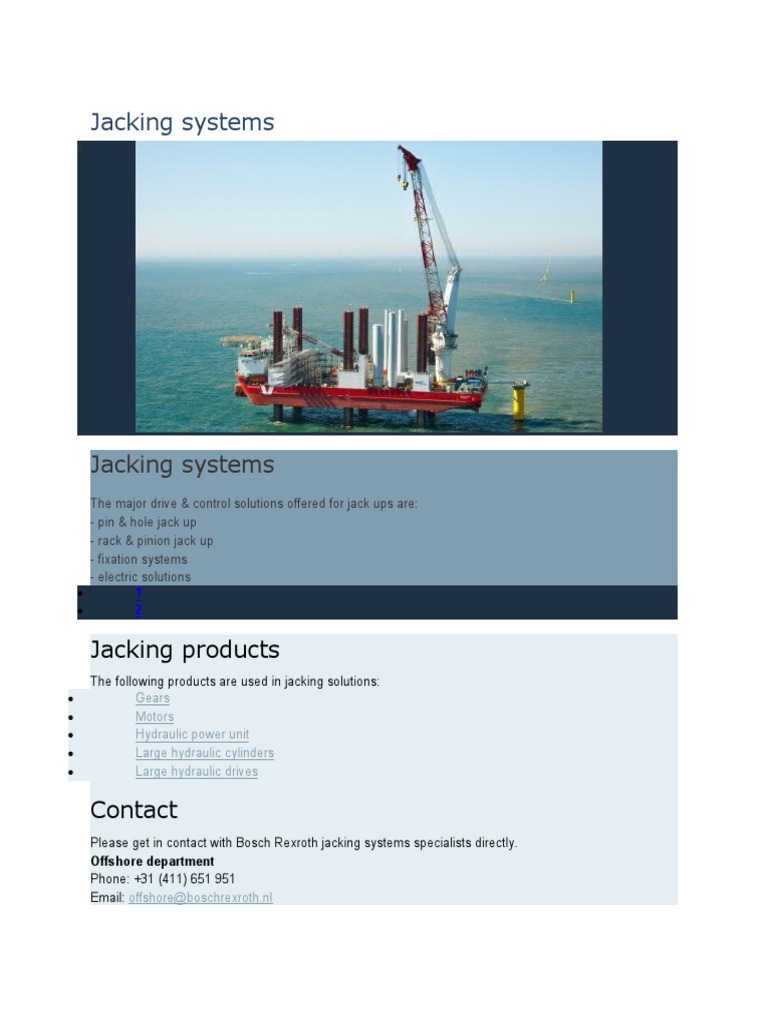 Jacking Systems | PDF