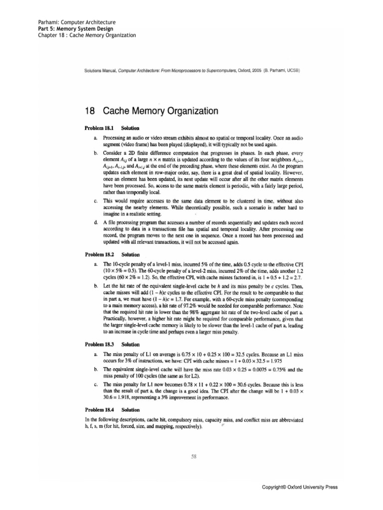 Cache Memory Organization Explained | PDF