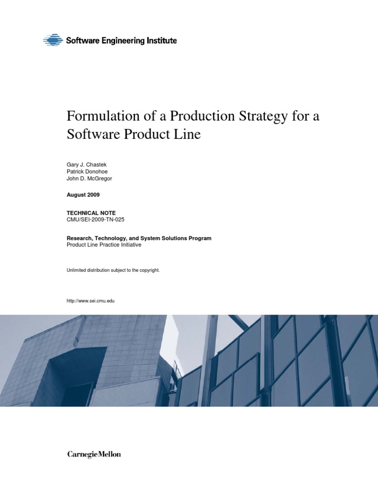 Formulation of A Production Strategy For A Software Product Line | PDF