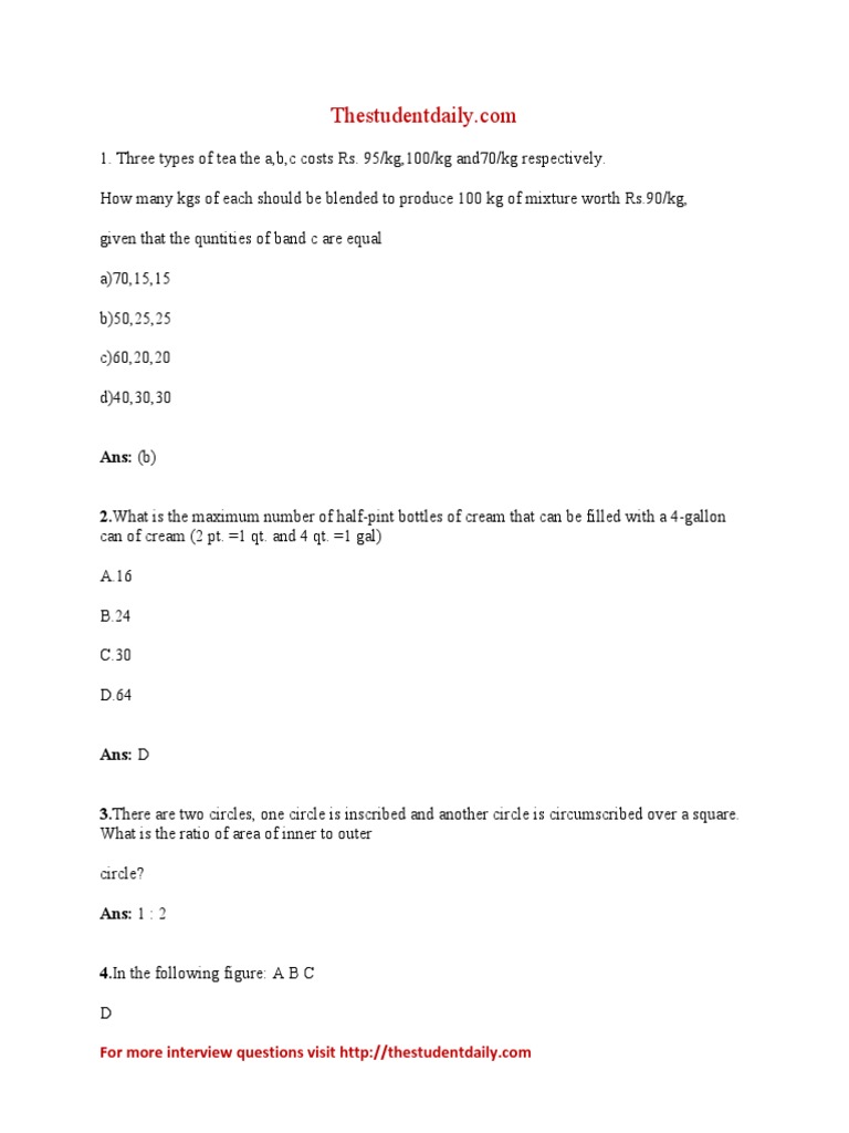 Aptitude Questions And Answers Mathematics Science Free 30 day