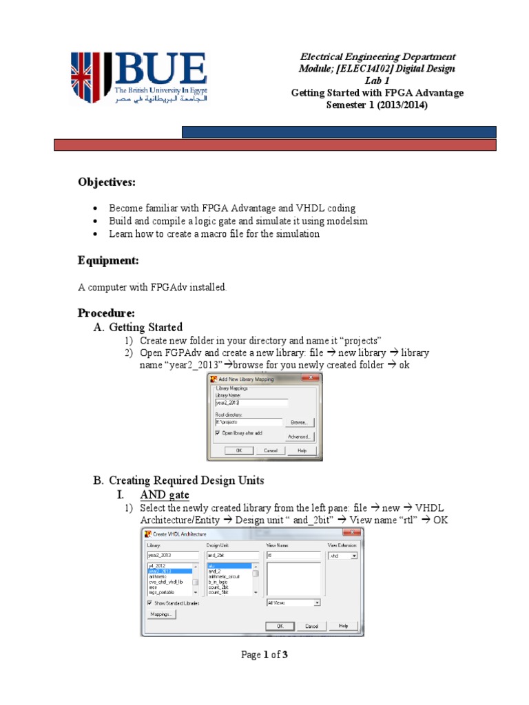 Lab 1 | PDF | Vhdl | Logic Synthesis