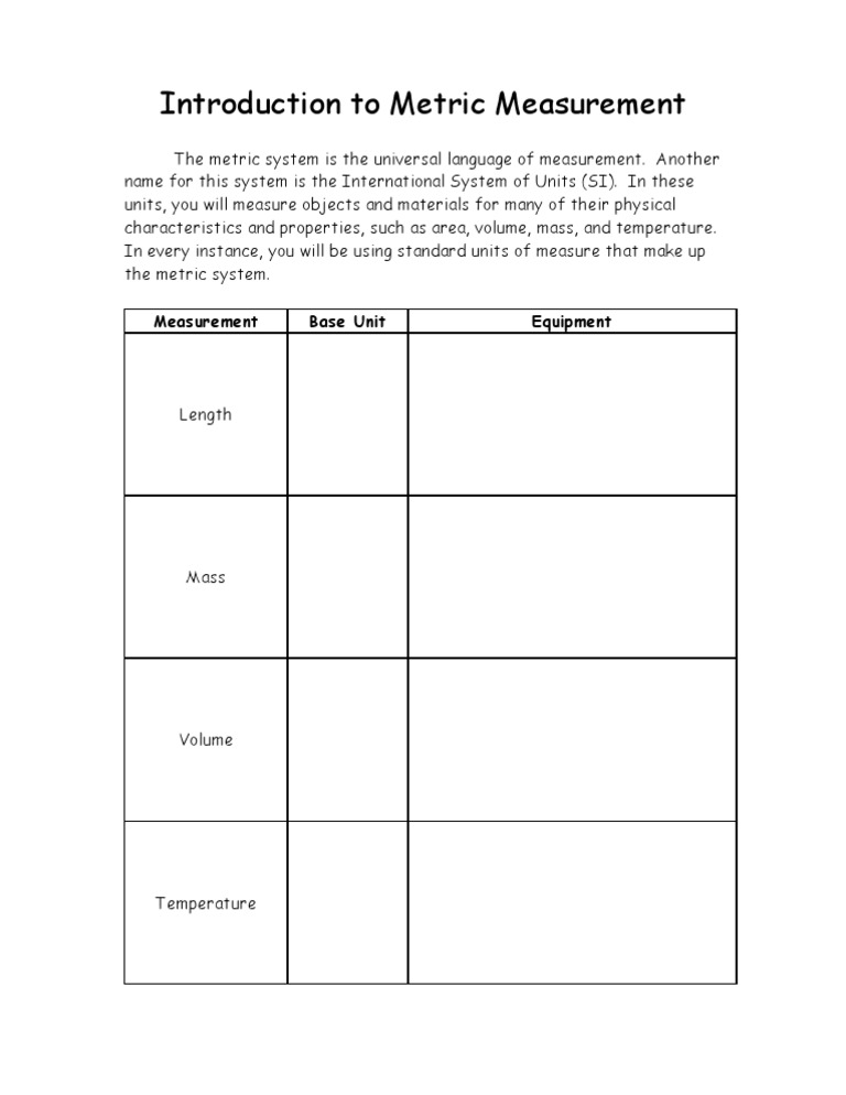 Understanding Metric Measurement Basics | PDF | Science & Mathematics ...