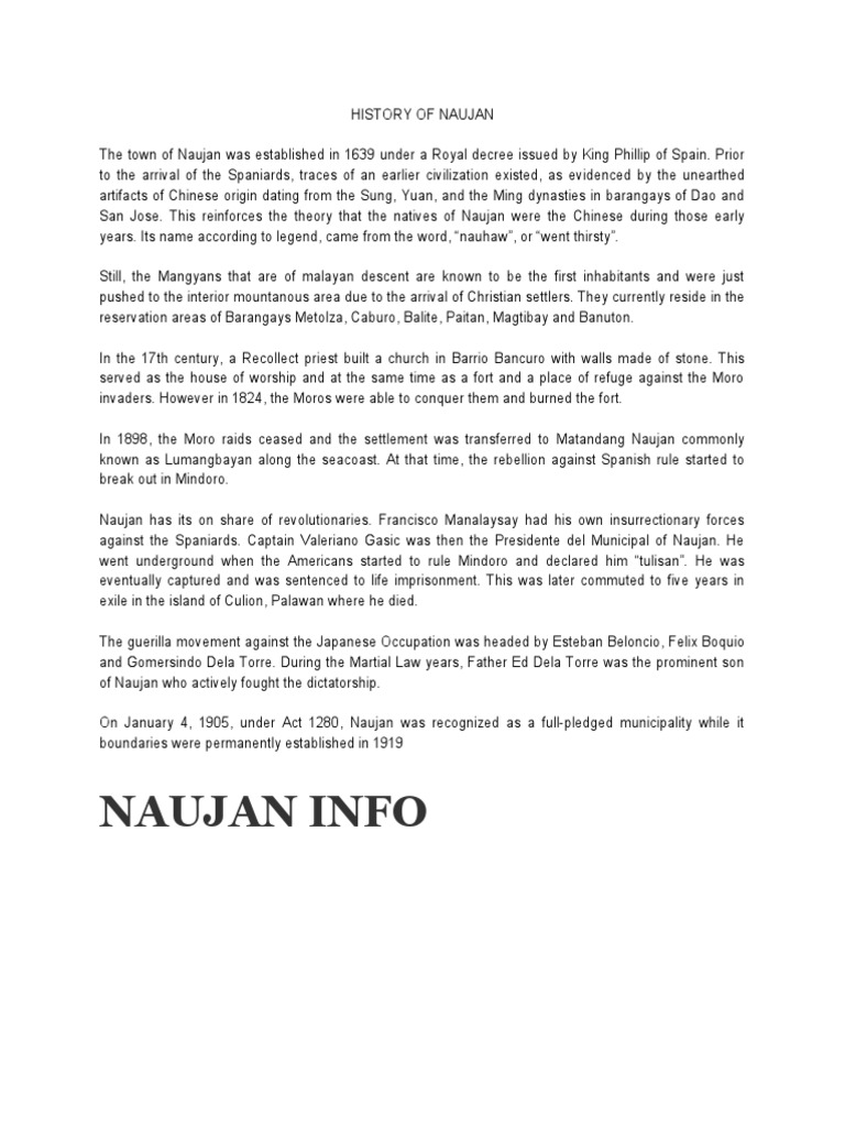 History of Naujan | PDF | Physical Geography | Geomorphology