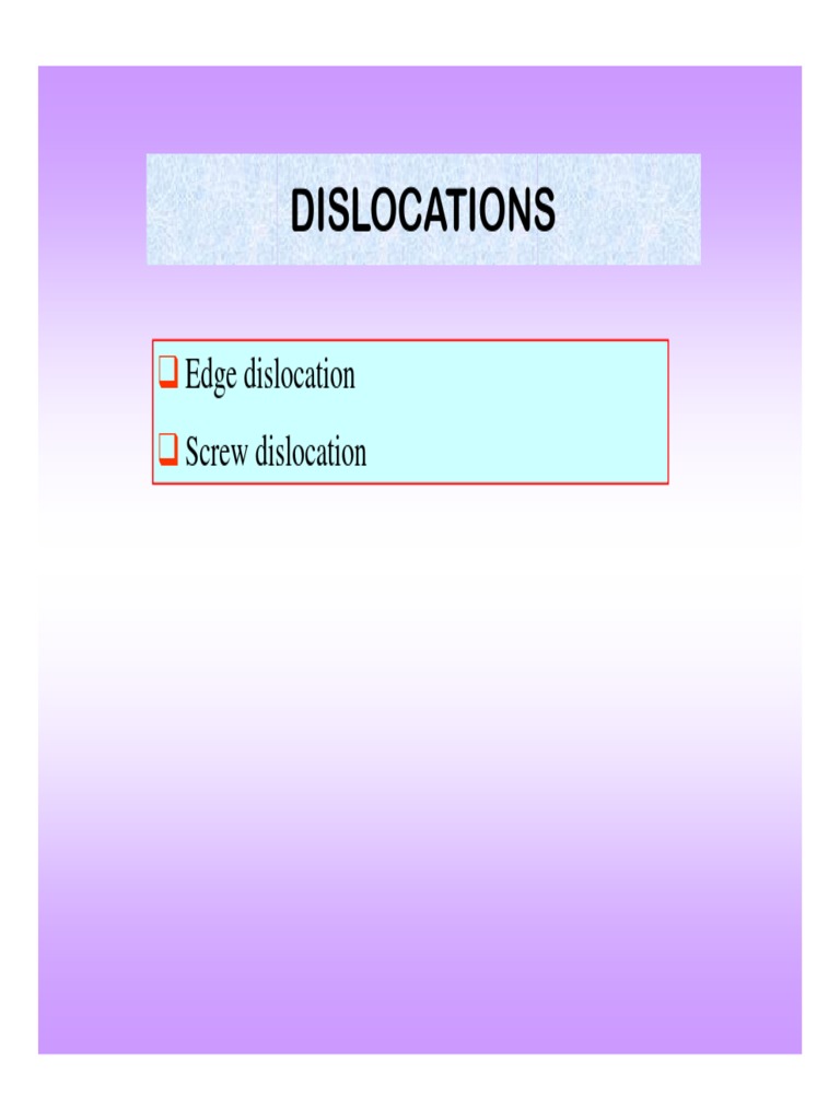 Edge and Screw Dislocations Explained | PDF | Dislocation | Crystallography