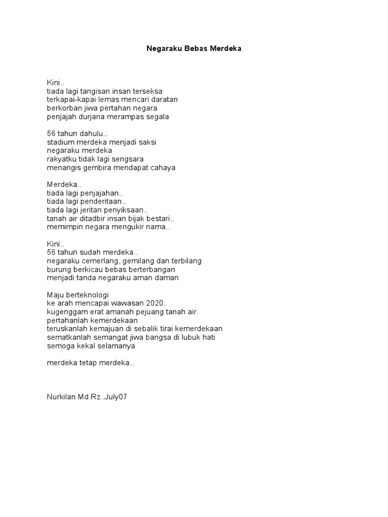 Sajak Merdeka | PDF