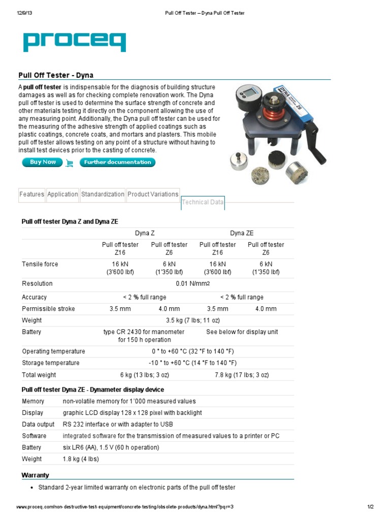 Pull Off Tester - Dyna Pull Off Tester | PDF