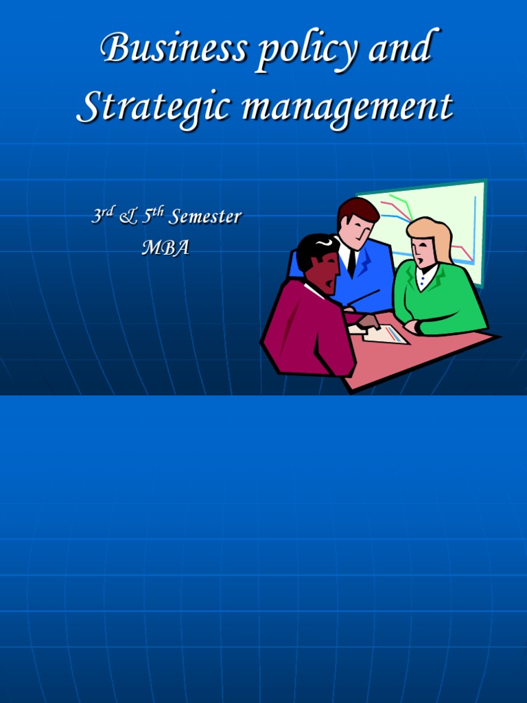 Business Policy and Strategic Management: 3 & 5 Semester MBA | PDF ...