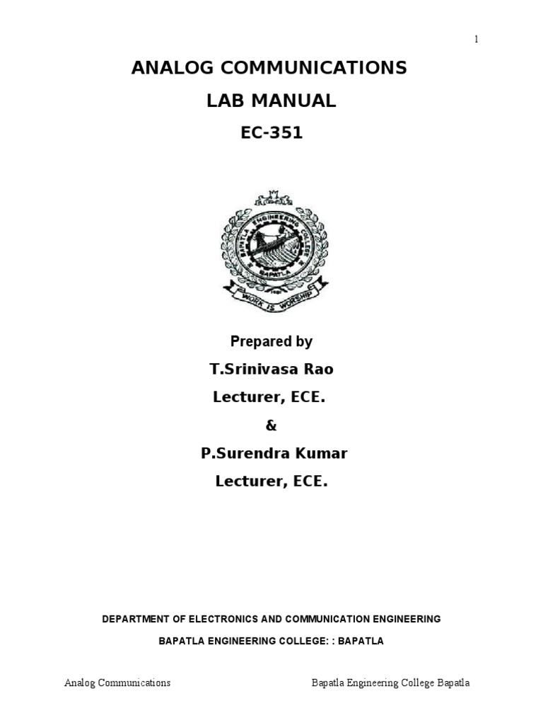 Analog Communications Lab Manual | PDF | Electronic Oscillator | Modulation