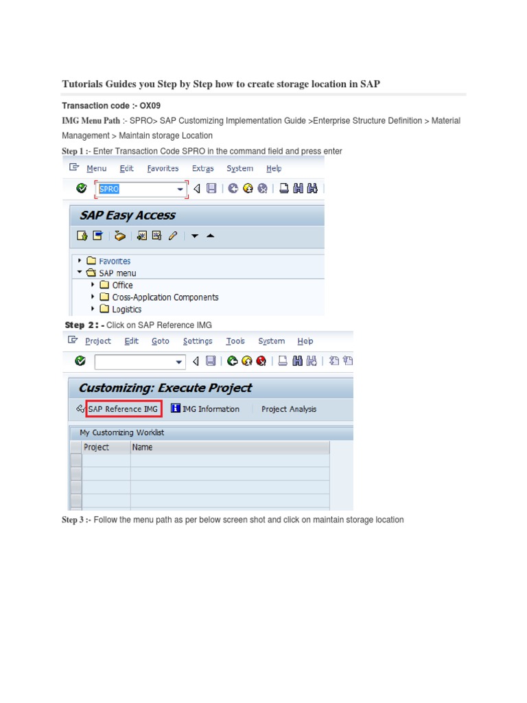 How To Create Storage Location in SAP | PDF