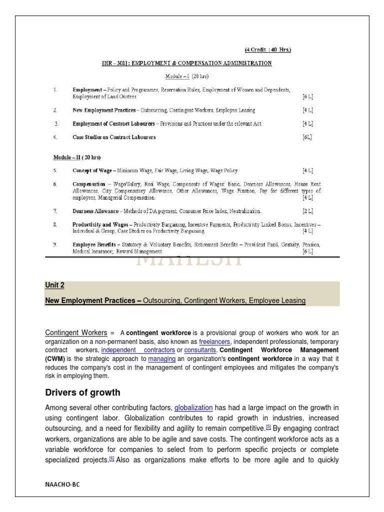 HR 301 Part 1 HR SEMESTER 3 WBUT MBA | PDF | Wage | Salary