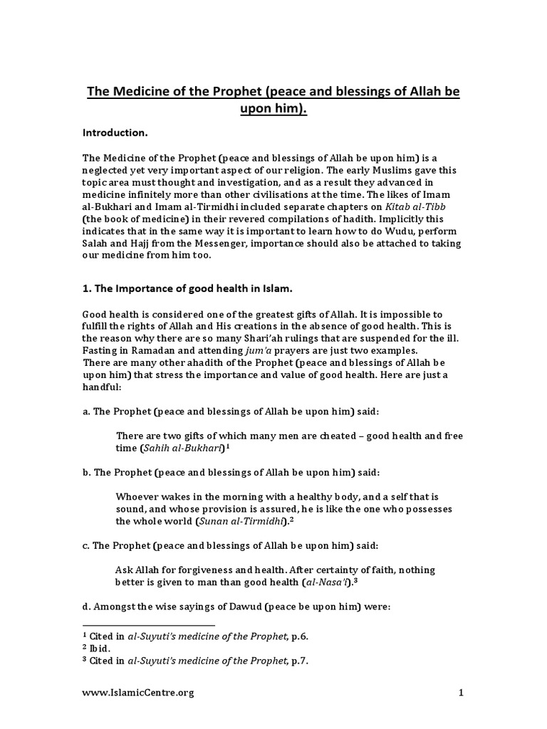 Medicine of The Prophet | PDF | Muhammad | Hadith