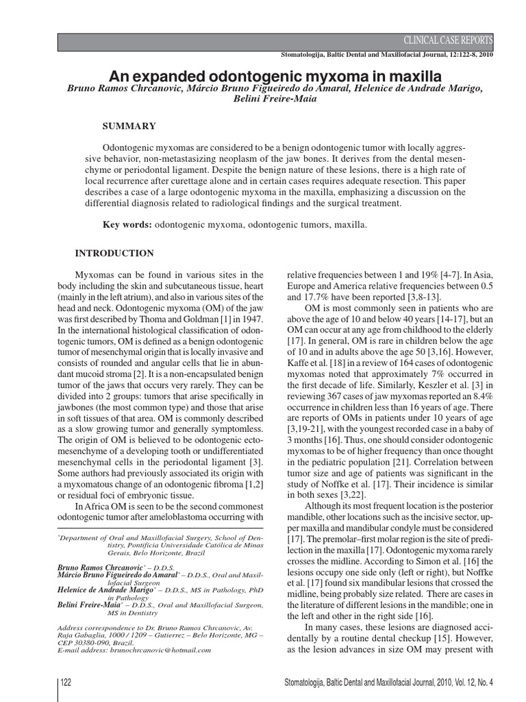 An Expanded Odontogenic Myxoma in Maxilla | PDF | Neoplasms | Radiology