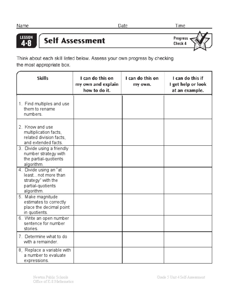 Unit 4 Self Assessment | PDF | Career & Growth