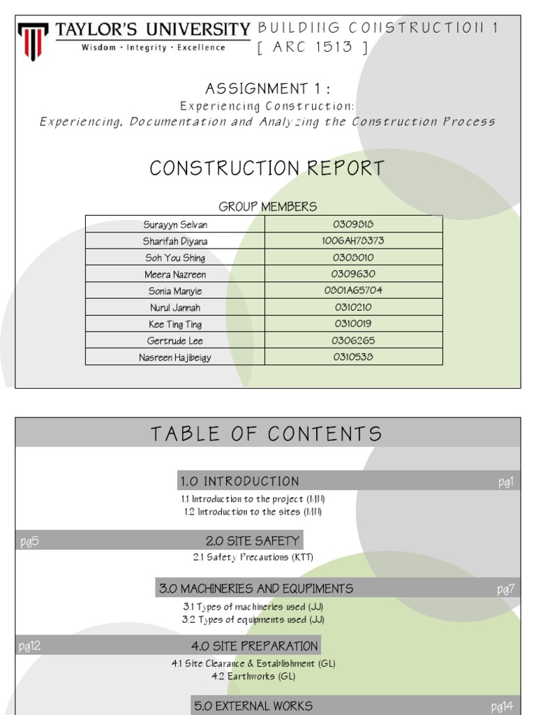 Construction Report by Nasreen Hajibeigy | PDF | Sanitary Sewer | Deep ...