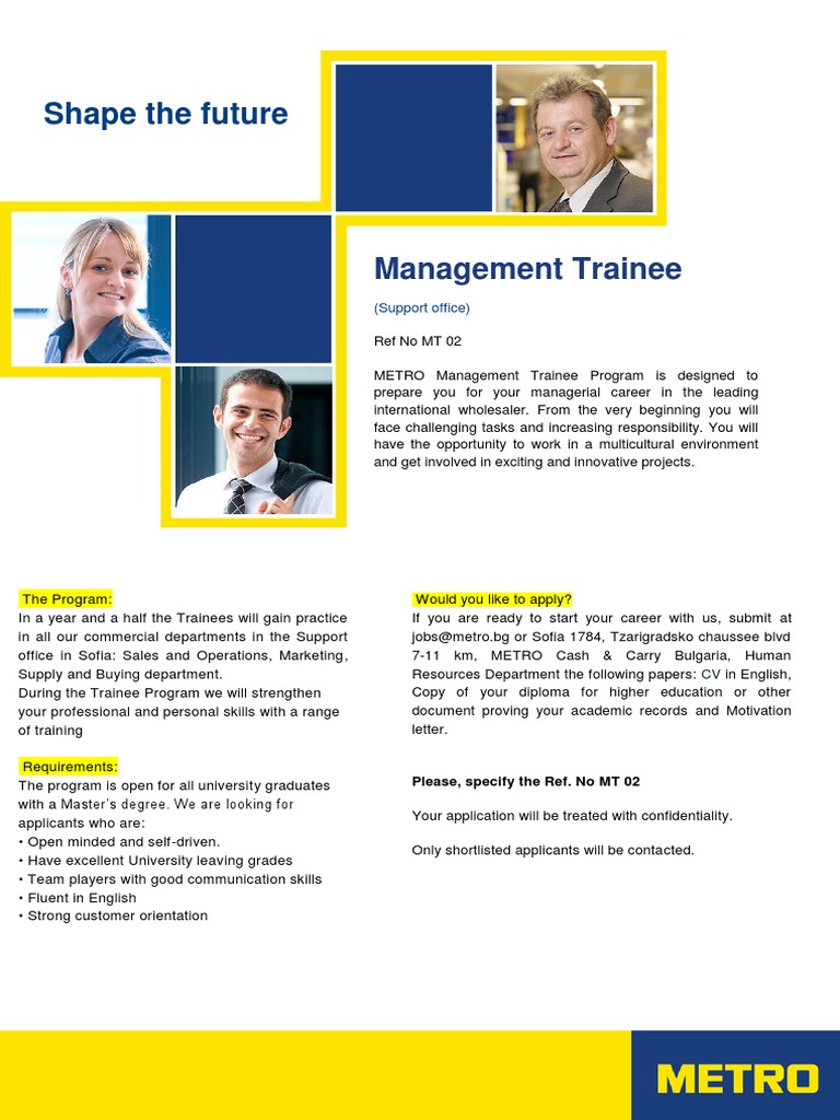METRO Management Trainee Program Overview | PDF | Finance & Money ...