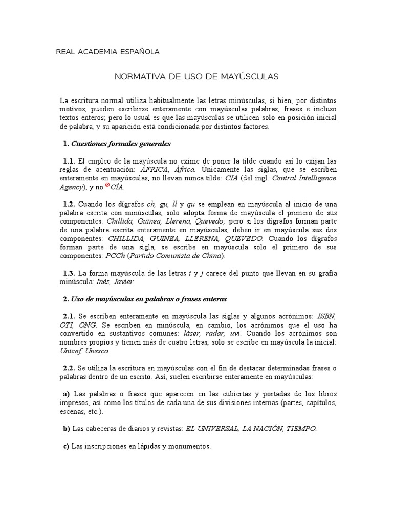 Reglas de Las Mayúsculas | PDF | Tipografía | Lingüística